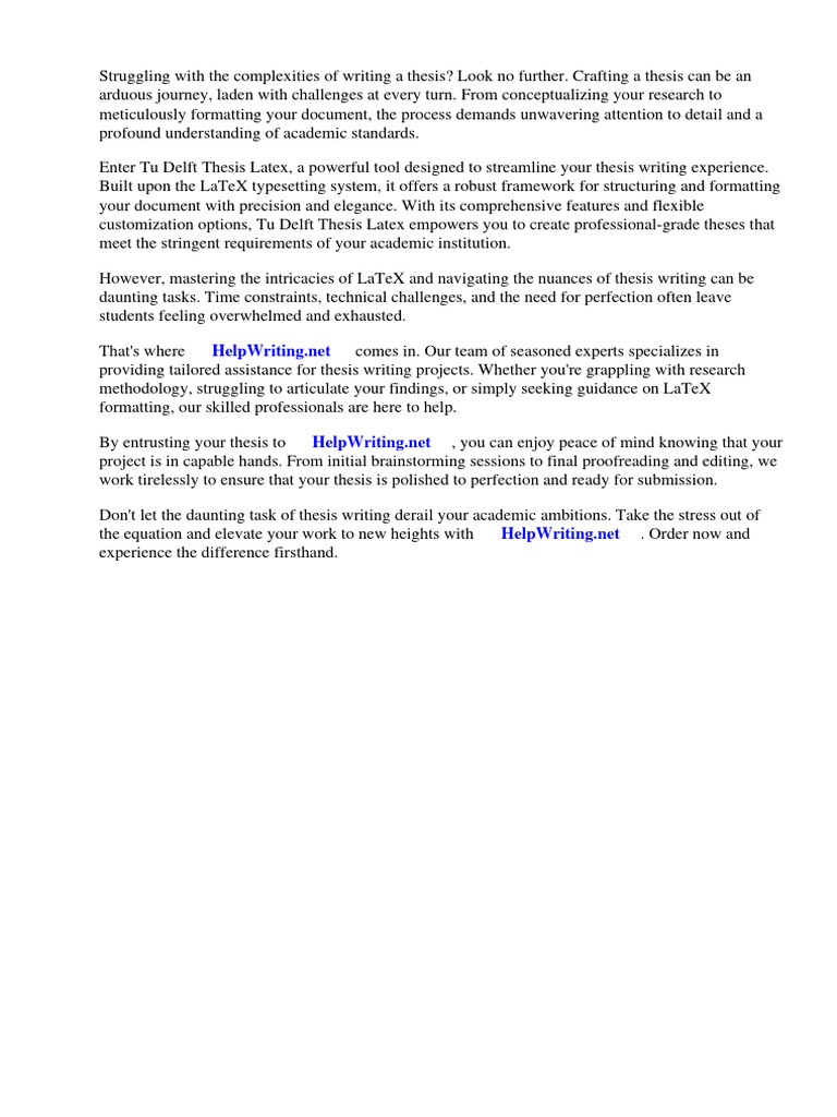 Tu Delft Thesis Latex | PDF | Thesis