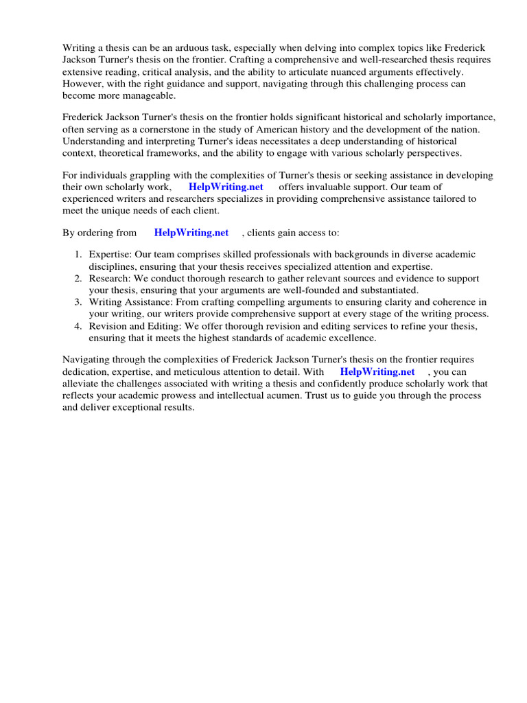 Frederick Jackson Turners Thesis On The Frontier | PDF | American ...