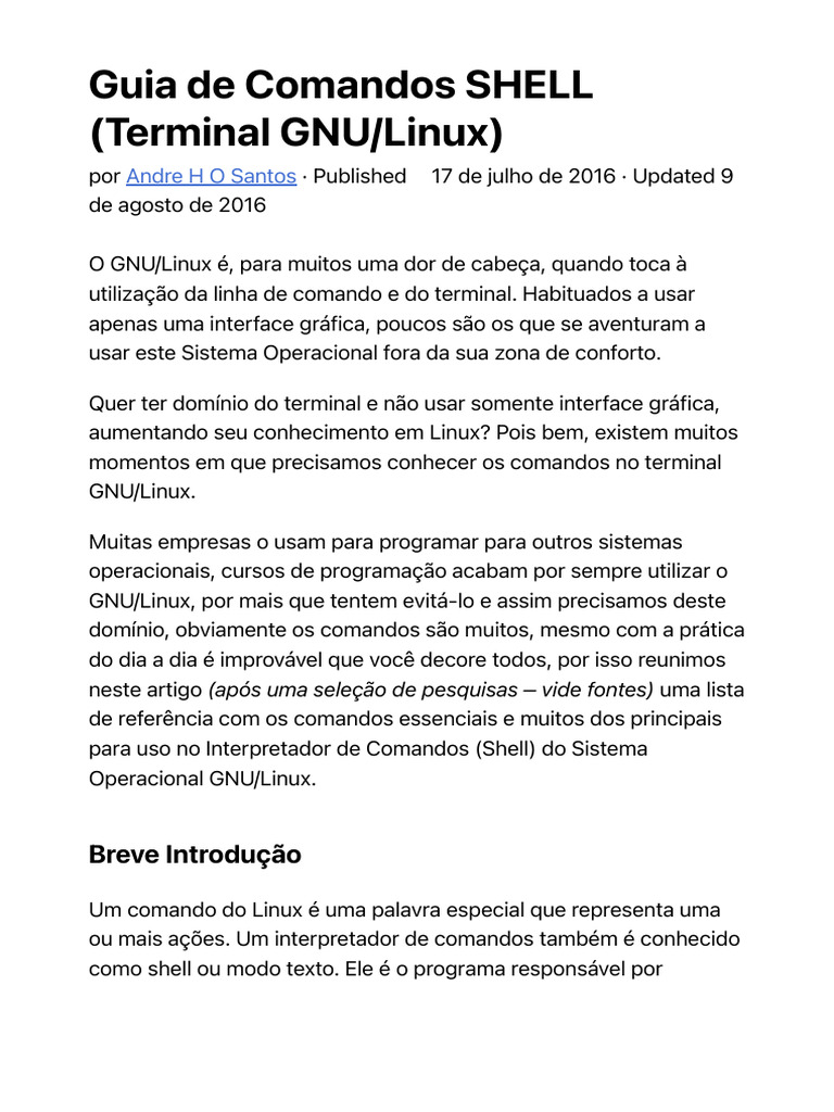 Guia de Comandos SHELL (Terminal GNU-Linux) - União Geek ...