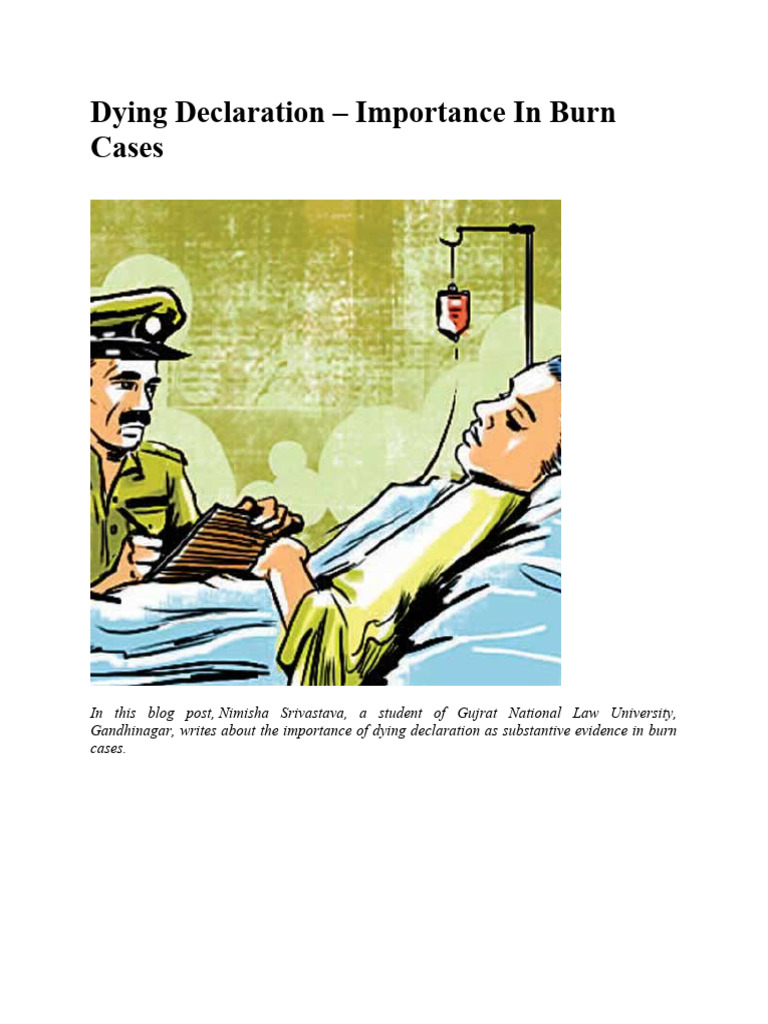 Dying Declaration of Burnt Victims | PDF