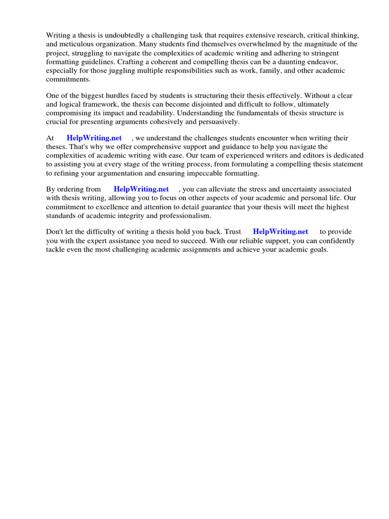 Simple Thesis Structure | PDF