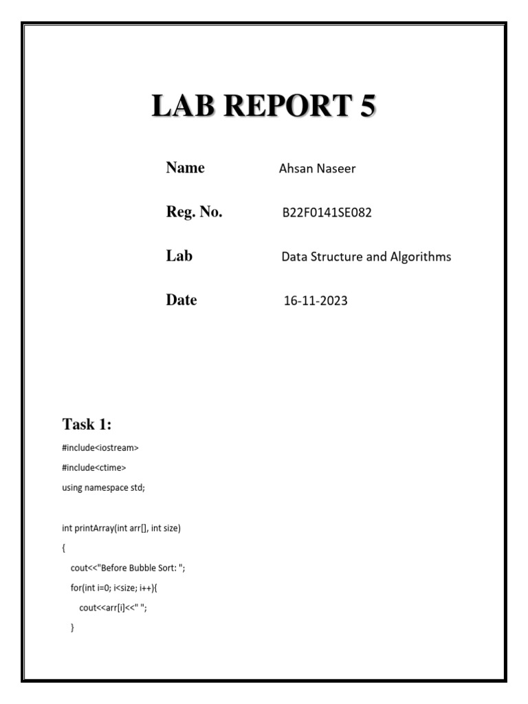 Ahsan Naseer Lab Report 5 | PDF | Namespace | Applied Mathematics