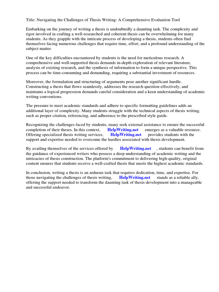 Evaluation Tool for Thesis | PDF