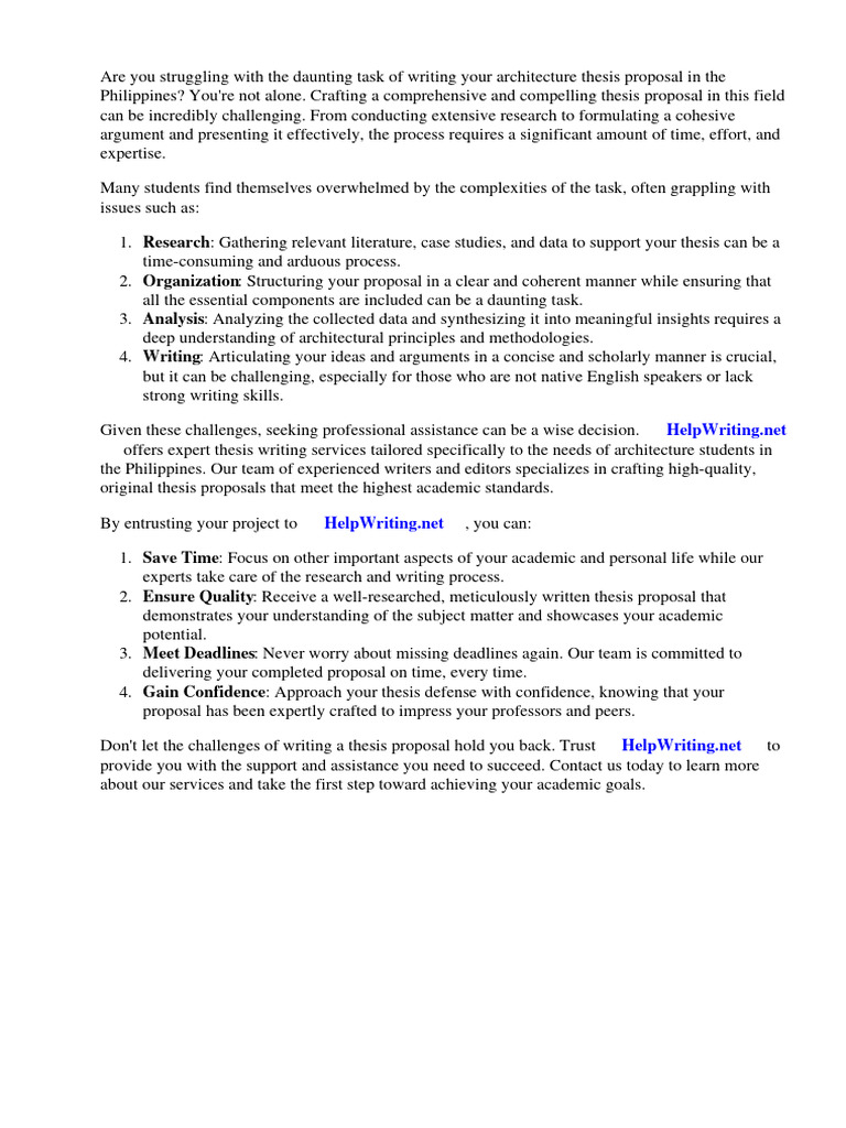 Architecture Thesis Proposal Philippines | PDF | Thesis | Methodology