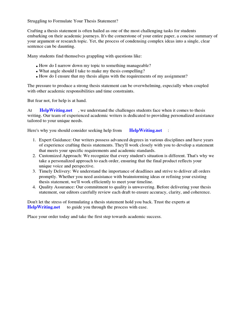 Formulate Your Thesis Statement | PDF | Career & Growth | Science & Mathematics