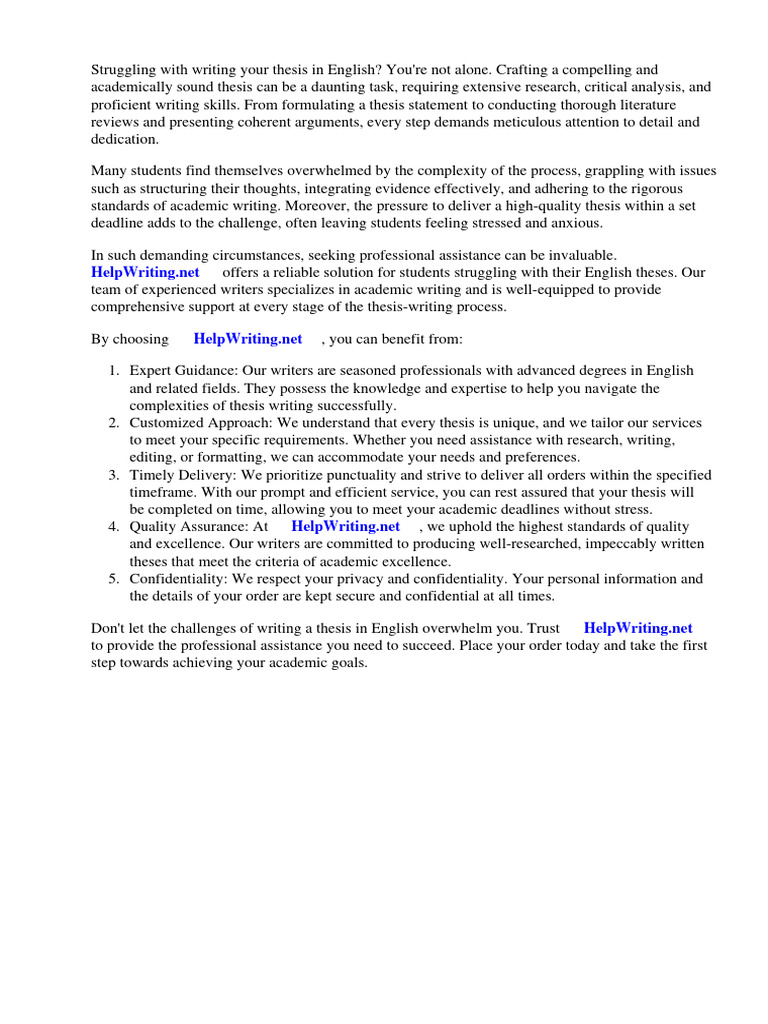 Example of Baby Thesis in English | PDF | Thesis | Essays