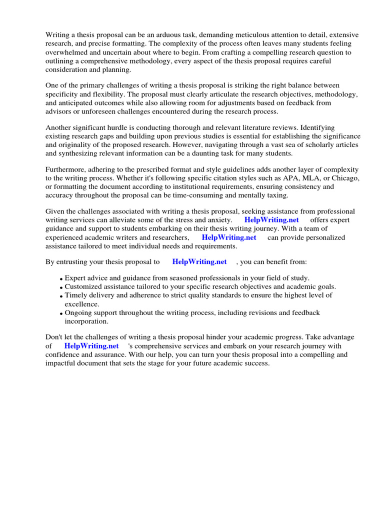 Writing A Thesis Proposal Format | PDF | Thesis | Essays