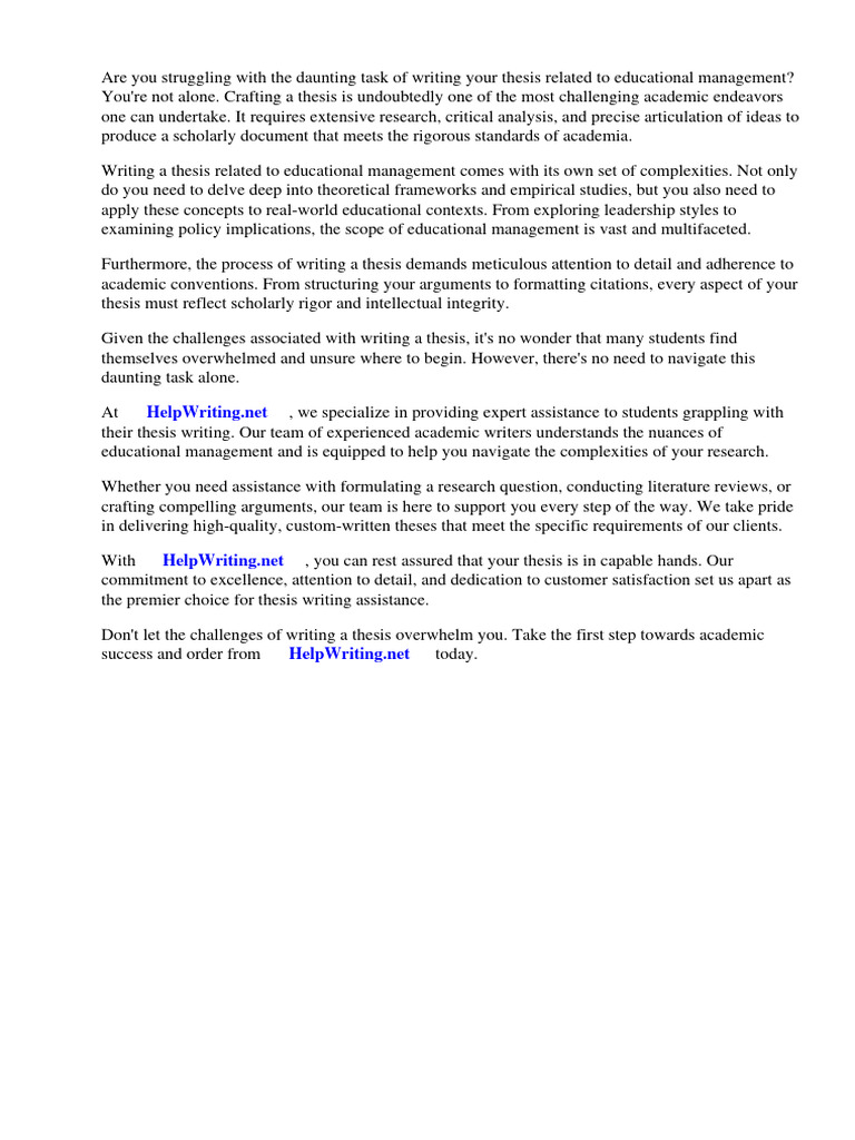 Thesis Related To Educational Management | Download Free PDF | Thesis | Educational Technology