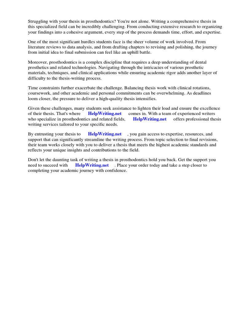 Full Thesis in Prosthodontics | PDF | Career & Growth | Science ...