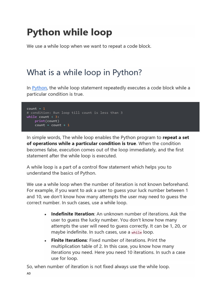 Python While Loop 663 | PDF | Control Flow | Computer Engineering Python While Loop 663 | PDF | Control Flow | Computer Engineering