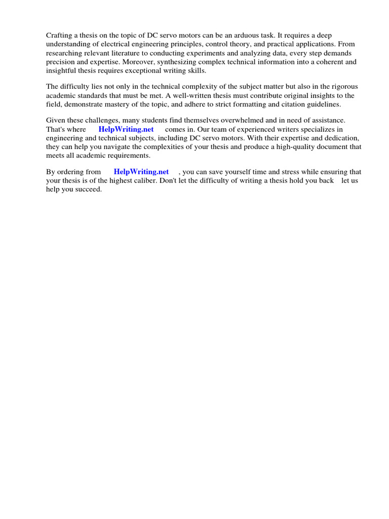 Thesis On DC Servo Motor | PDF Thesis On DC Servo Motor | PDF