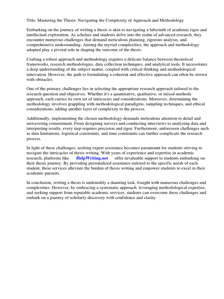 Thesis Approach and Methodology | Download Free PDF | Methodology | Thesis