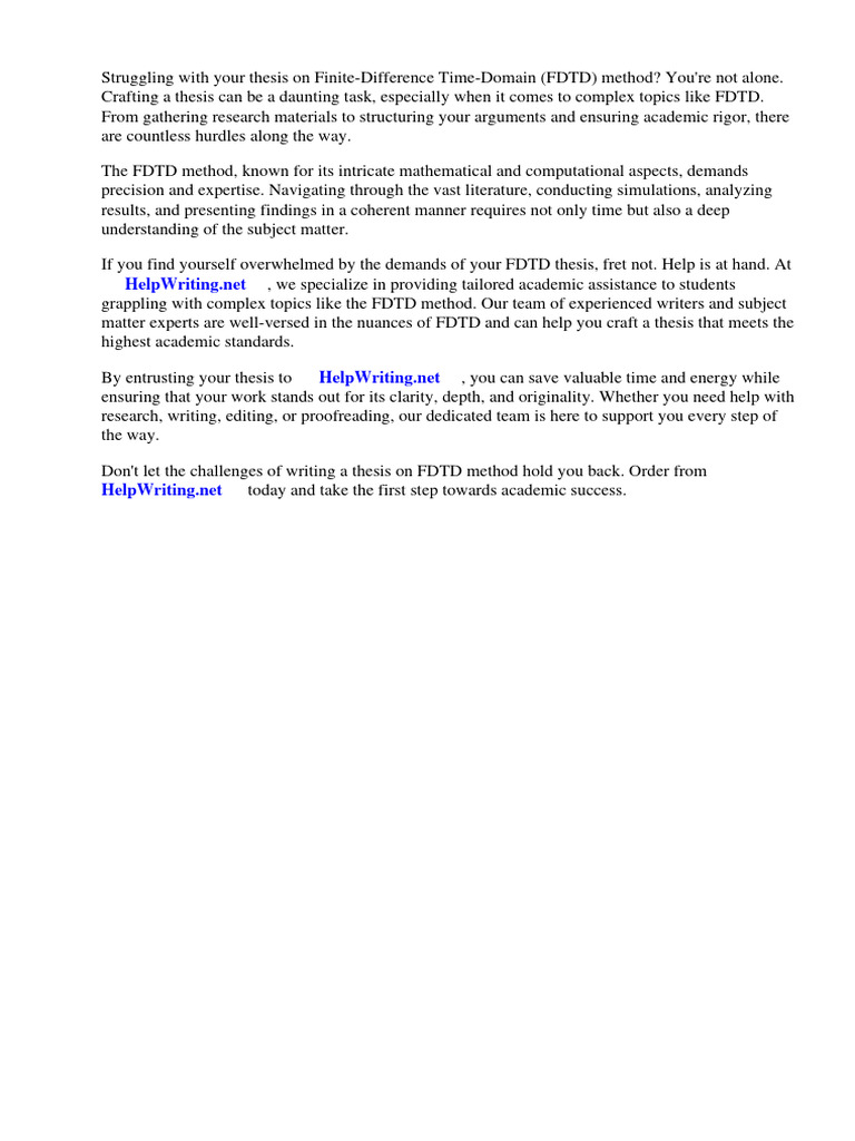 Thesis FDTD Method | PDF | Computational Electromagnetics | Partial Differential Equation