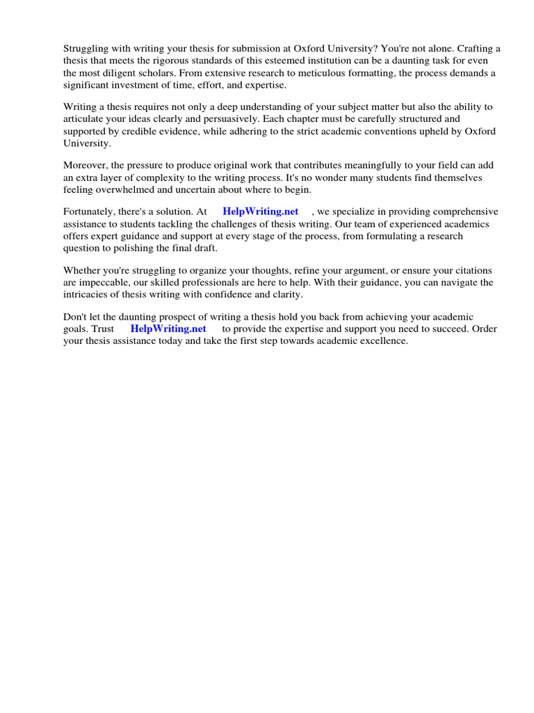Thesis Submission Oxford University | PDF | Thesis | Te X