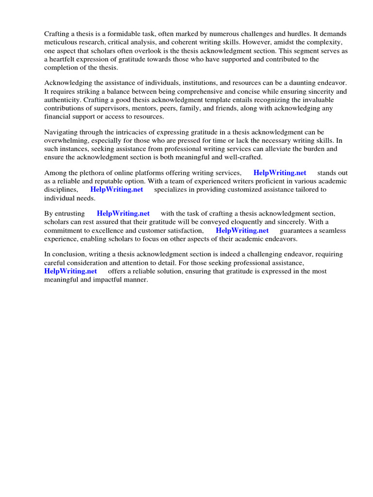 Good Thesis Acknowledgement Template | PDF | Thesis