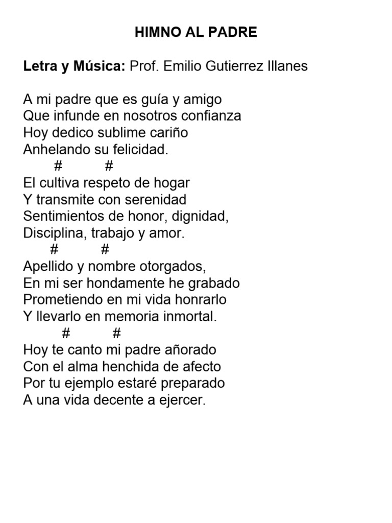 Letra de Himno Al Padre | PDF