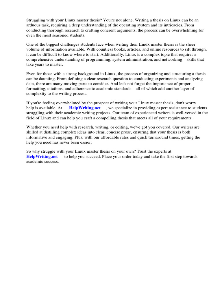 Linux Master Thesis | PDF