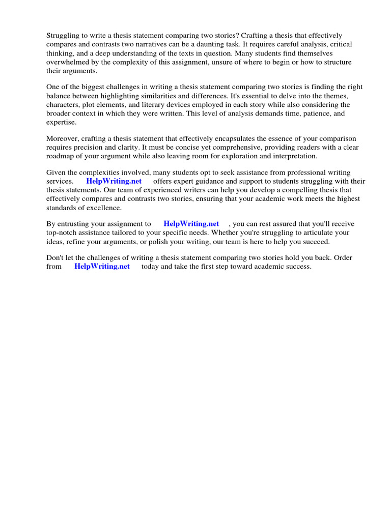 How To Write A Thesis Statement Comparing Two Stories | PDF | Essays ...