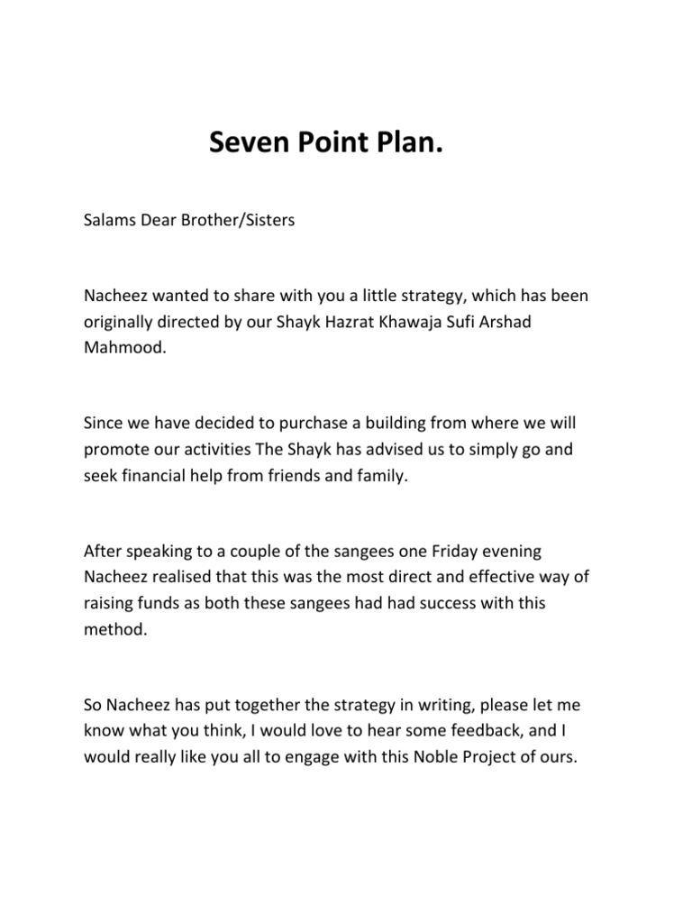 Seven Point Plan | PDF | Career & Growth | Self-Improvement