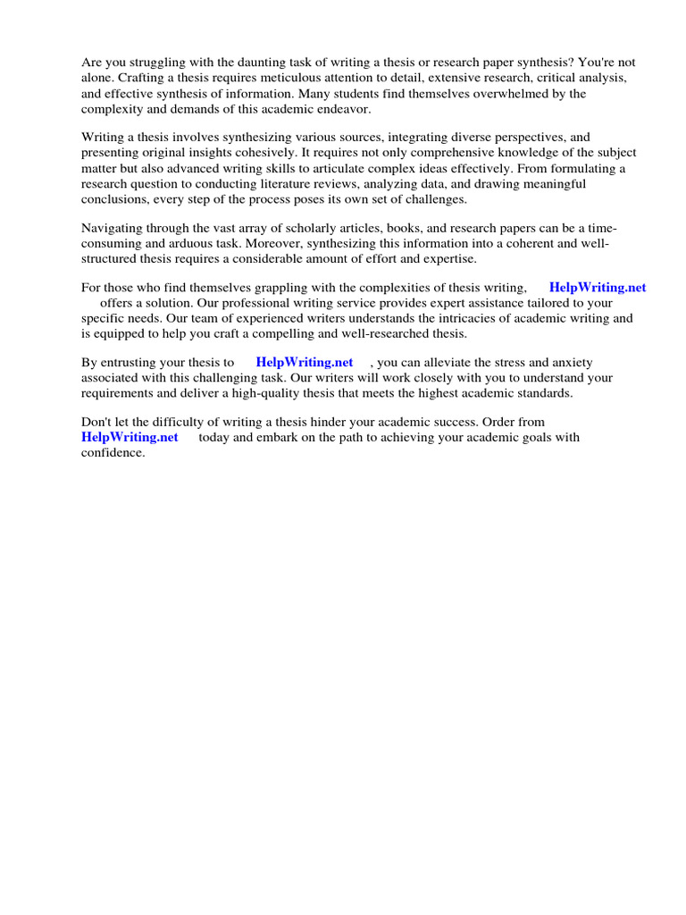 Research Paper Synthesis | PDF | Essays | Apa Style