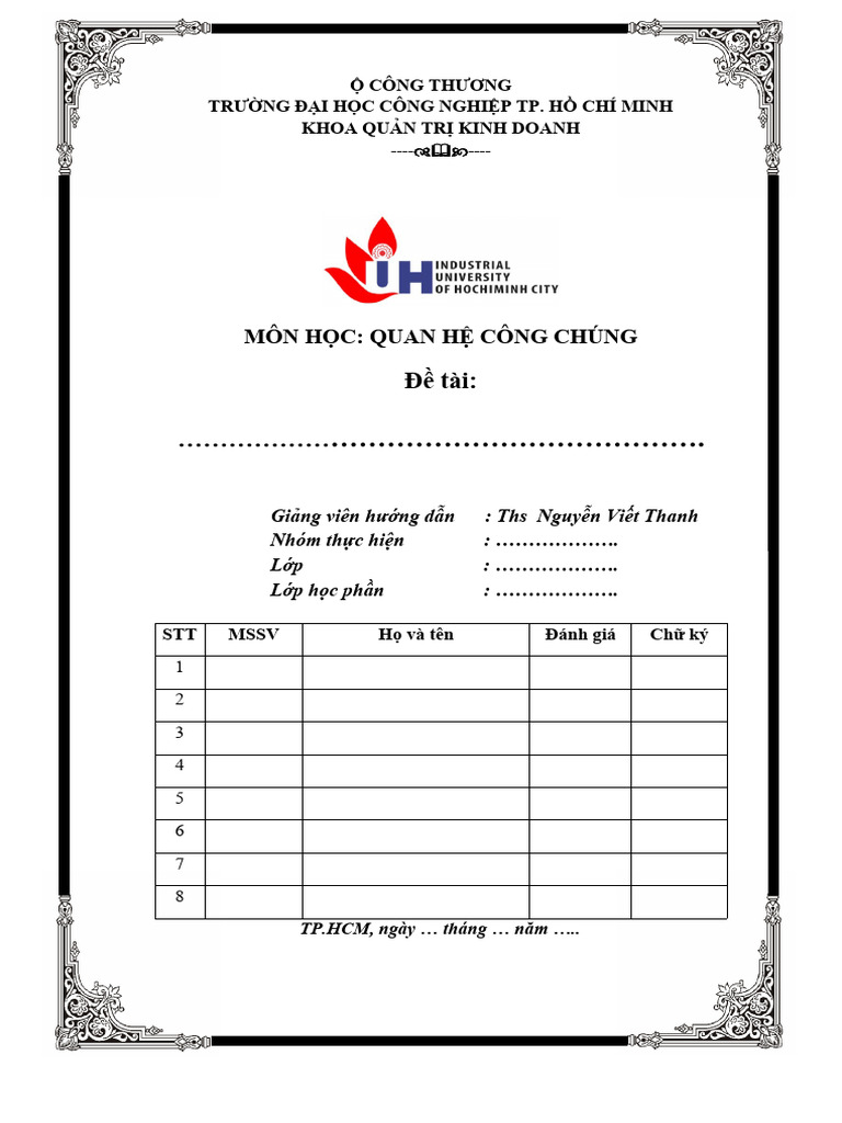 Mau Bai Tieu Luan QHCC | PDF