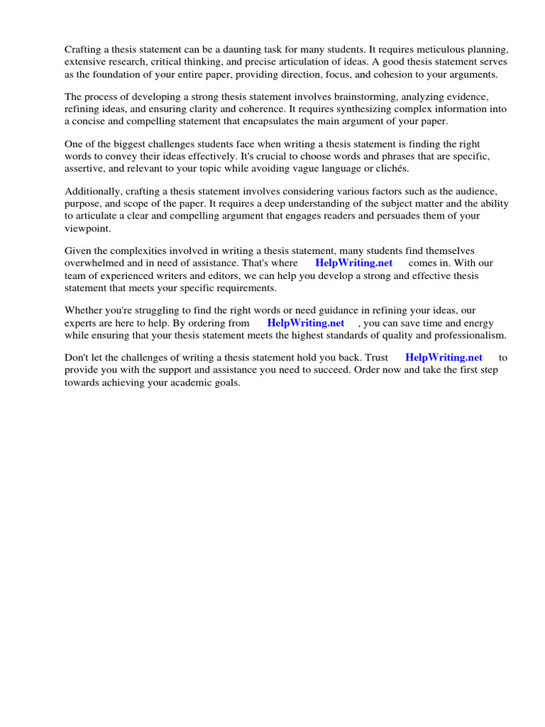 Good Thesis Statement Starters | PDF | Essays | Thesis