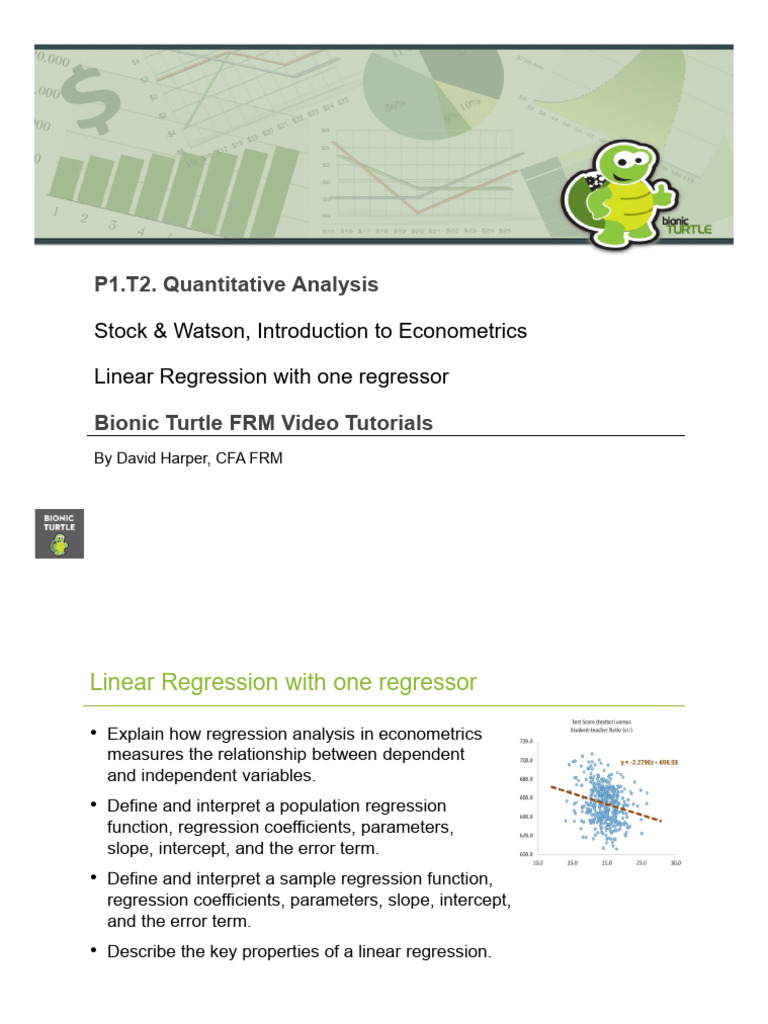 P1.T2. Quantitative Analysis: Stock & Watson, Introduction To Econometrics Linear Regression ...