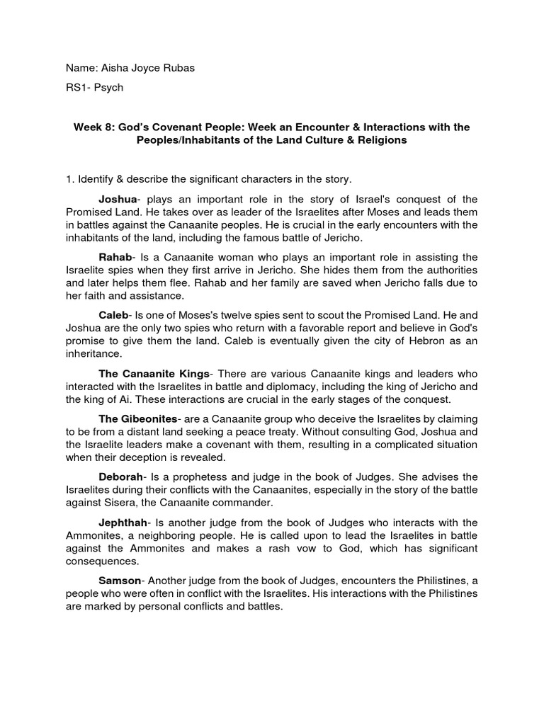 God's Covenant People Week An Encounter and Interactions With The ...