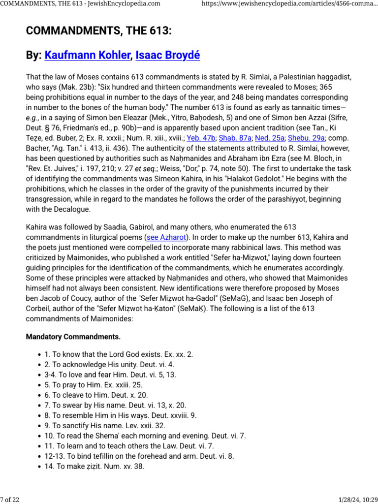 613 Old Testament Laws | PDF | Mitzvah | Passover