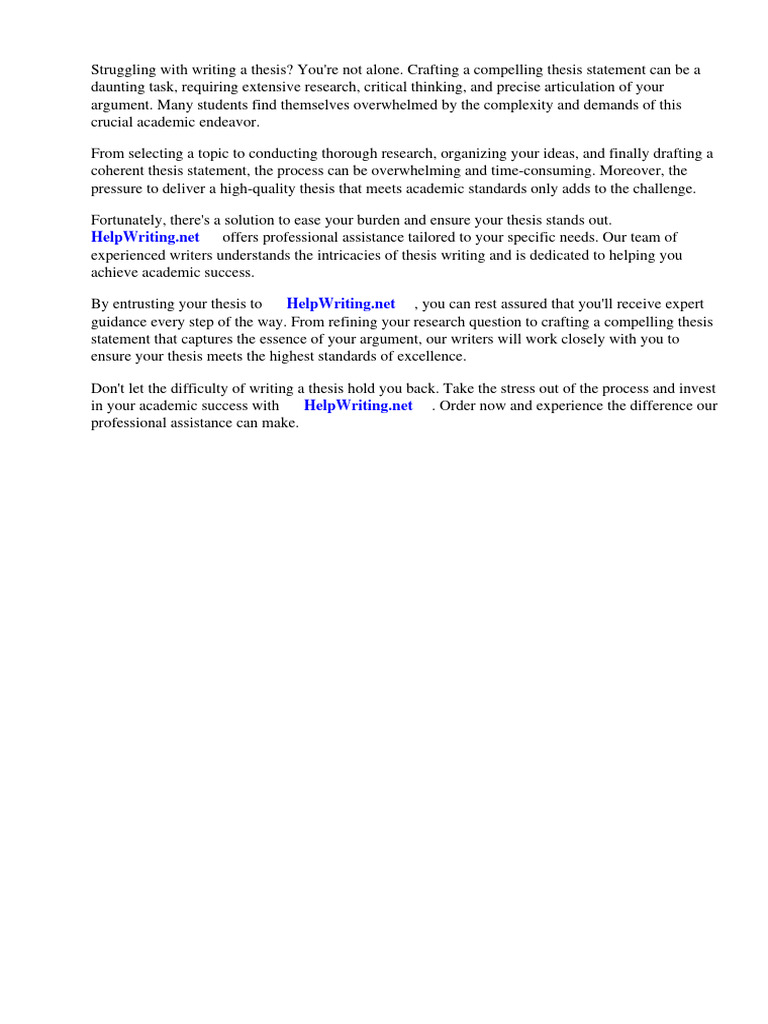 Sample Thesis Statement | PDF | Essays | Thesis
