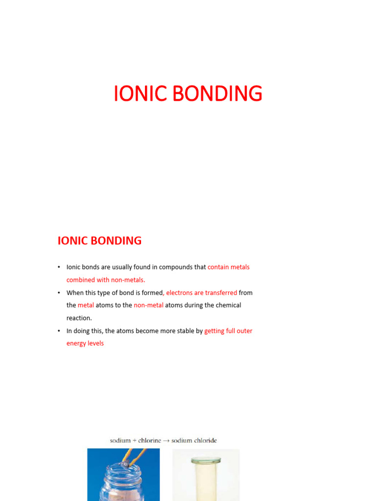 Igcse Chemistry Ionic Bonding | PDF | Ion | Ionic Bonding