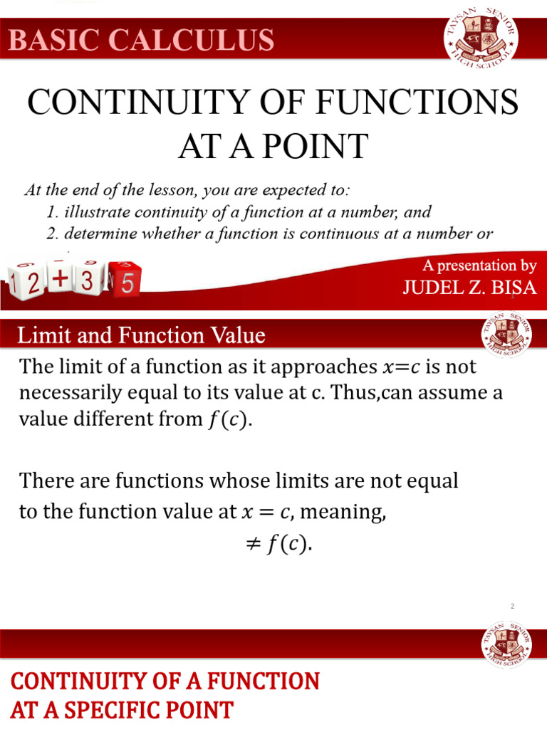 Continuity at A Point | PDF