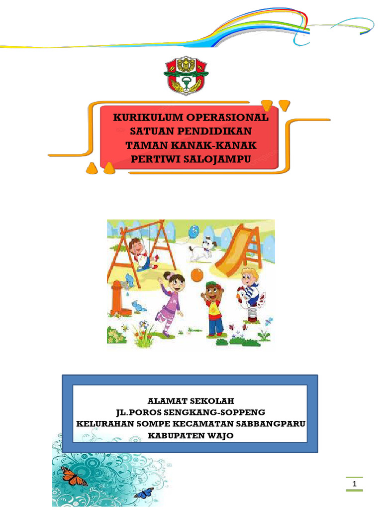 Kurikulum TK Pertiwi Salojampu | PDF