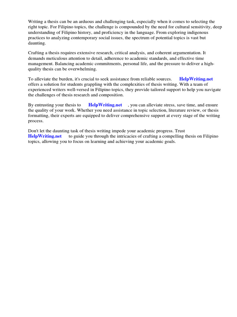 Thesis Filipino Topics | PDF
