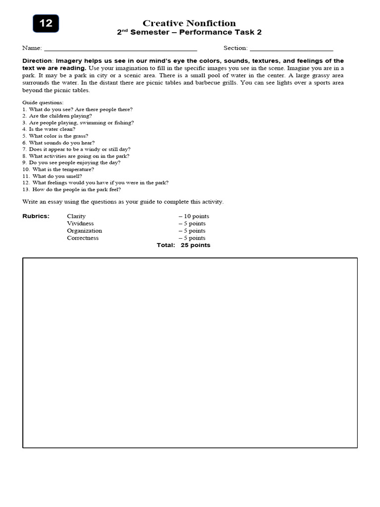Performance Task Creative Nonfiction | PDF