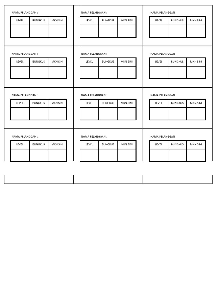 Kertas Orderan Seblak Prasmanan | PDF