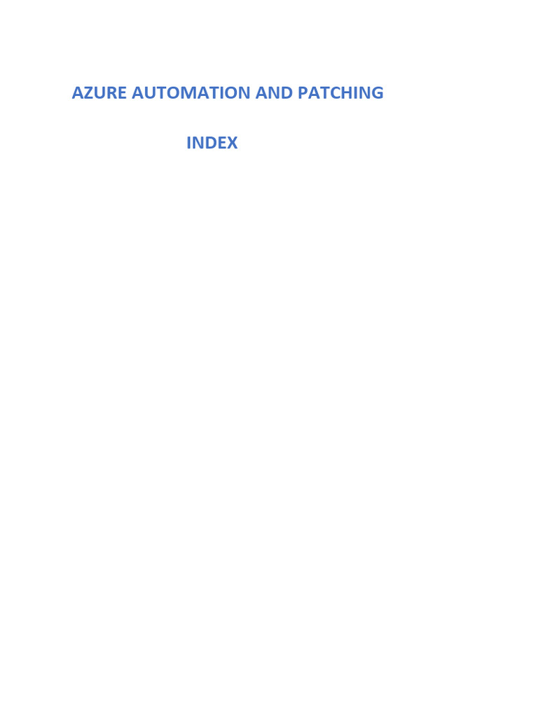 Azure Automation and Patching | PDF