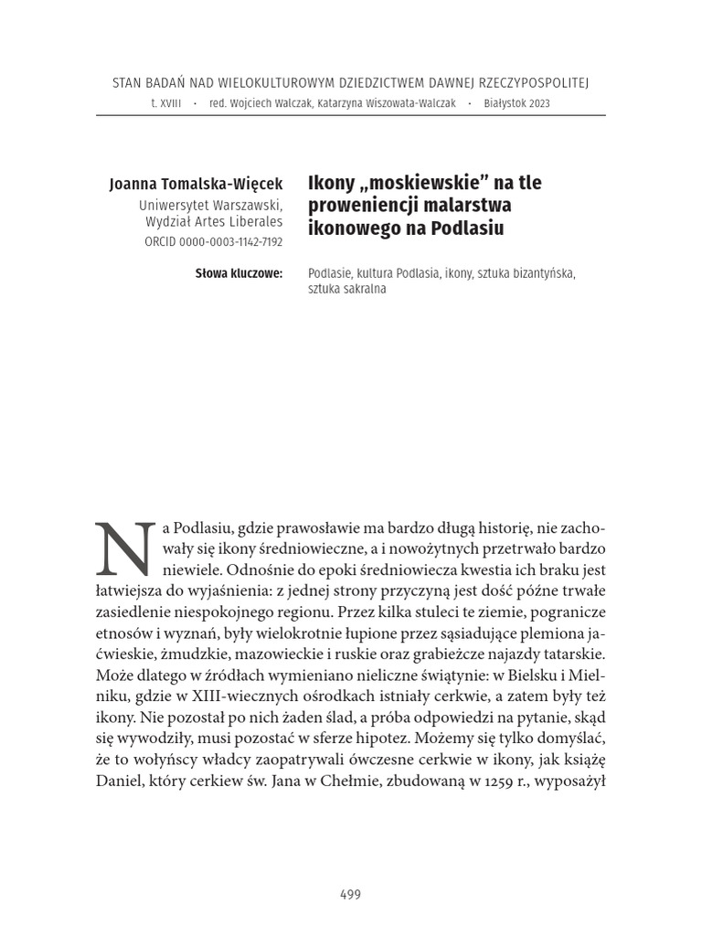 Ikony Moskiewskie Na Tle Proweniencji Ma | PDF
