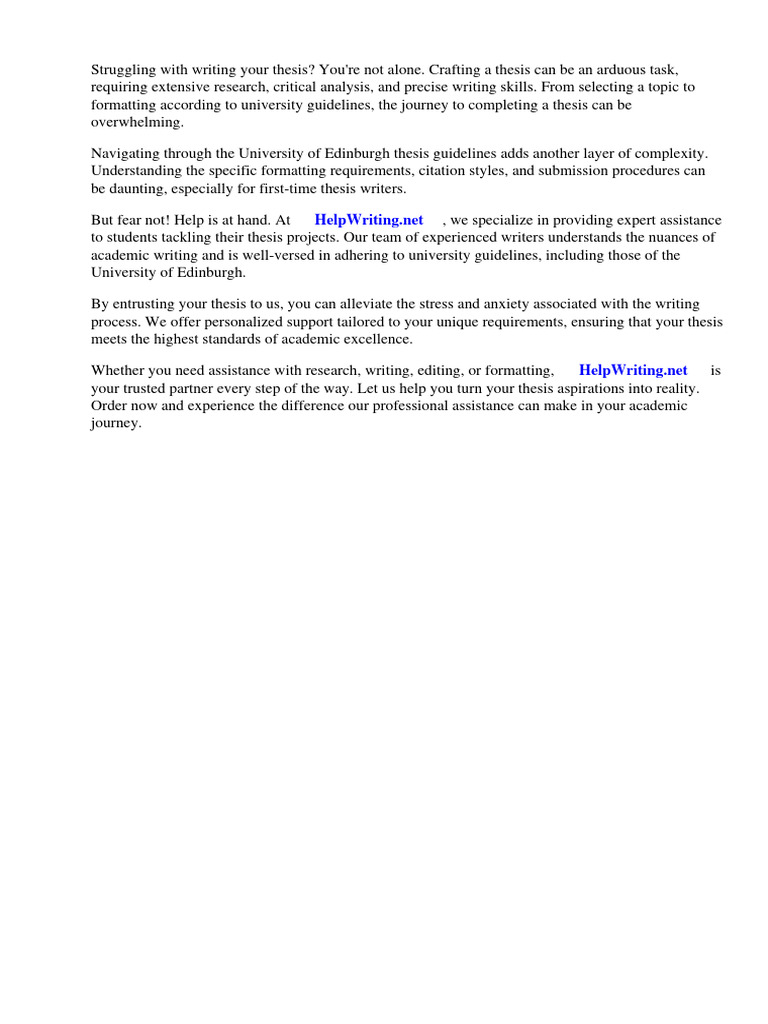 University of Edinburgh Thesis Guidelines | PDF