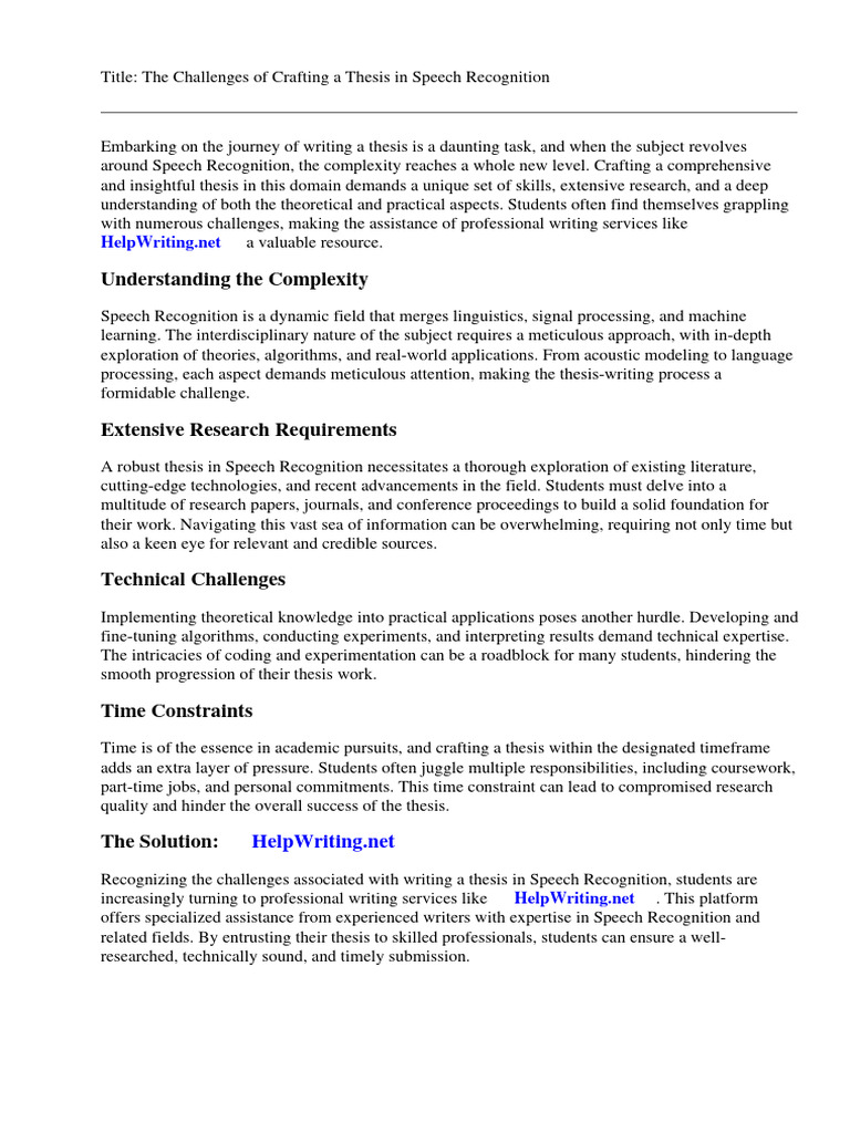 Thesis In Speech Recognition Pdf Speech Recognition Artificial