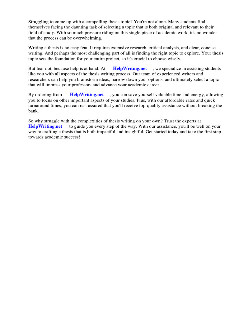 Thesis Topic Generator | PDF