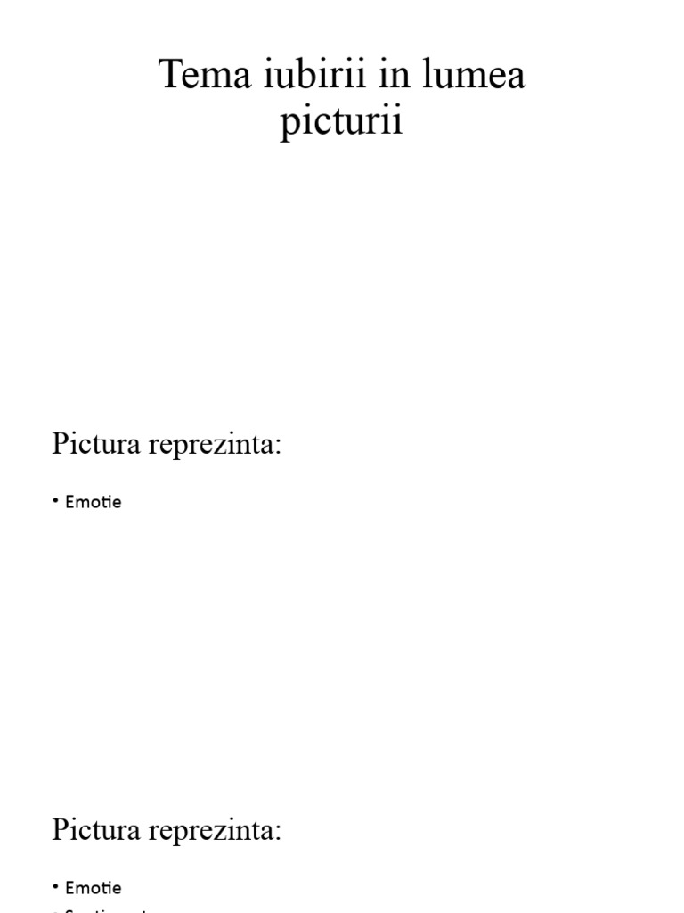 Tema Iubirii in Lumea Picturii | PDF