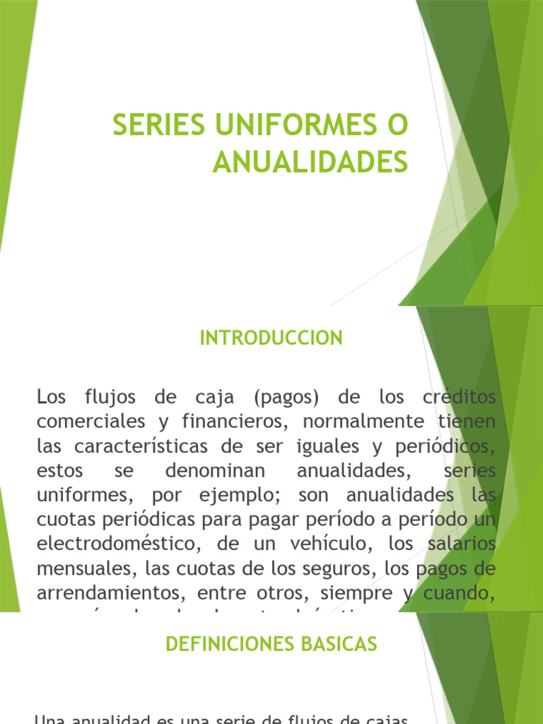 Series Uniformes o Anualidades | PDF | Negocios | Derecho