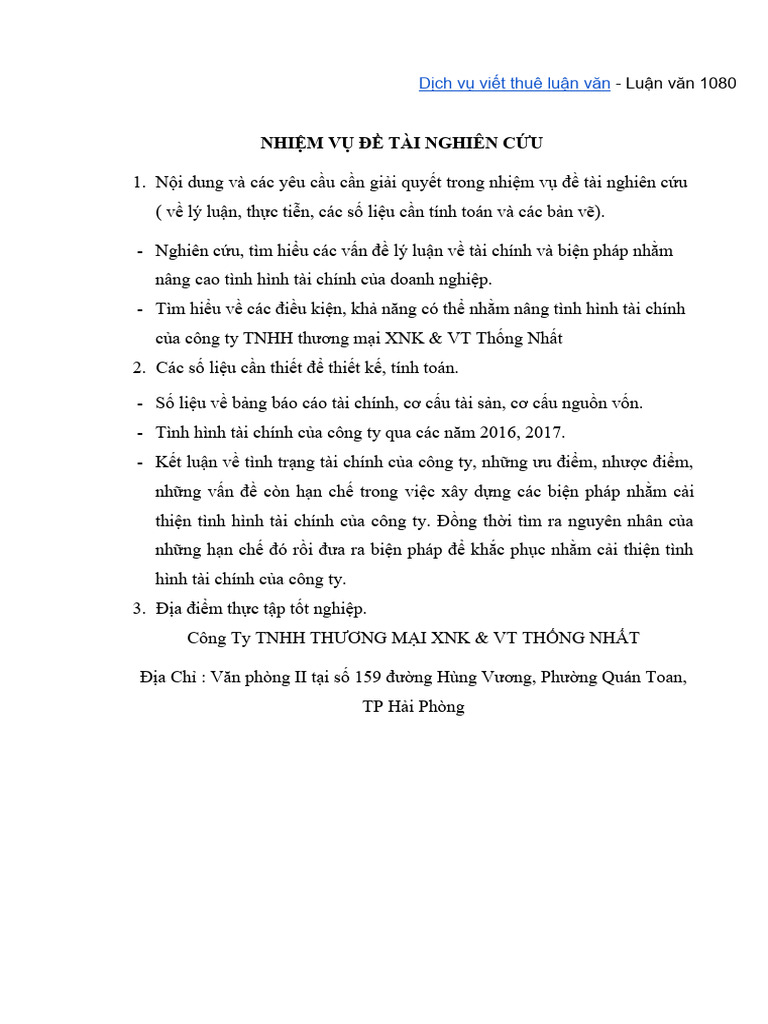 Đào tạo và phát triển nguồn nhân lực công ty TNHH Thương mại XNK & VT Thống Nhất | PDF