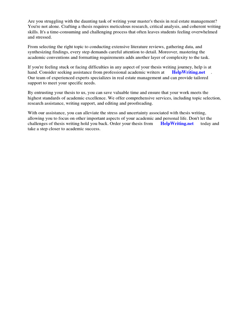 Master Thesis Real Estate Management | PDF