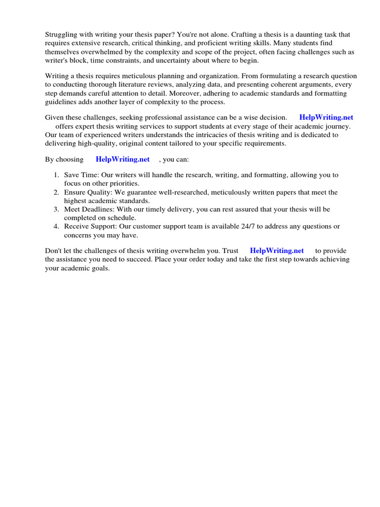 How Write Thesis Paper | PDF