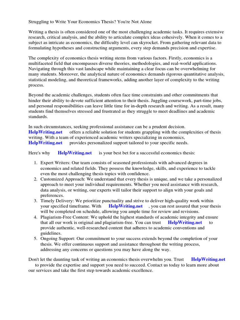 Sample Thesis Title Economics | PDF | Thesis | Economics