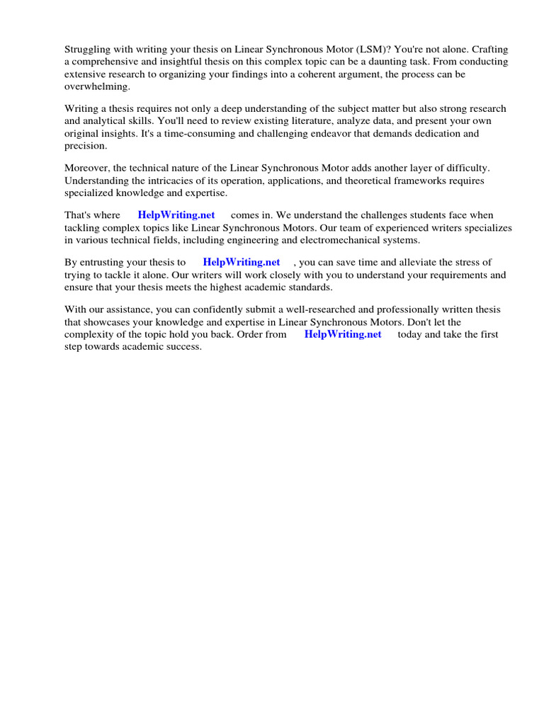 Linear Synchronous Motor Thesis | PDF | Electric Motor | Electrodynamics