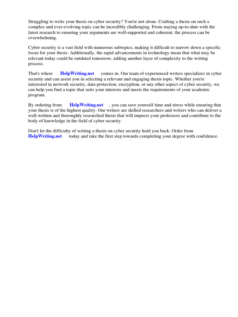 Thesis Topics On Cyber Security | PDF | Security | Computer Security