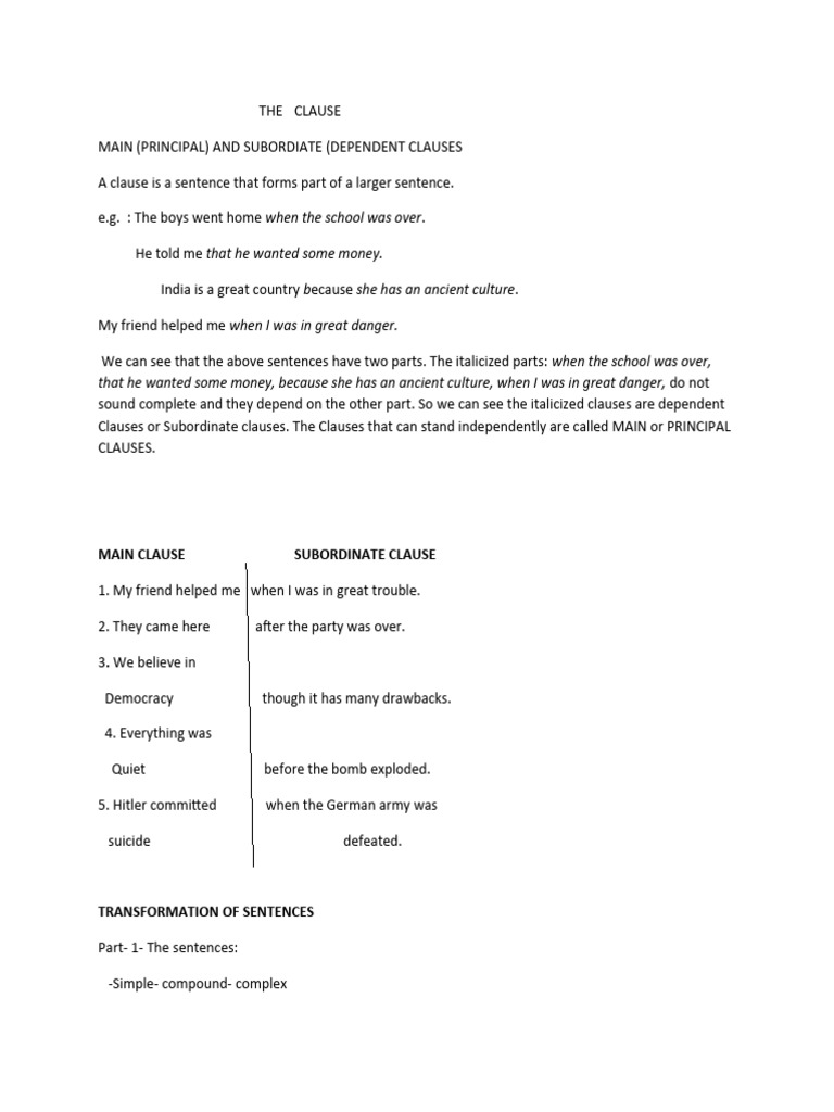 Transformation of Sentences Explained | PDF | Sentence (Linguistics ...